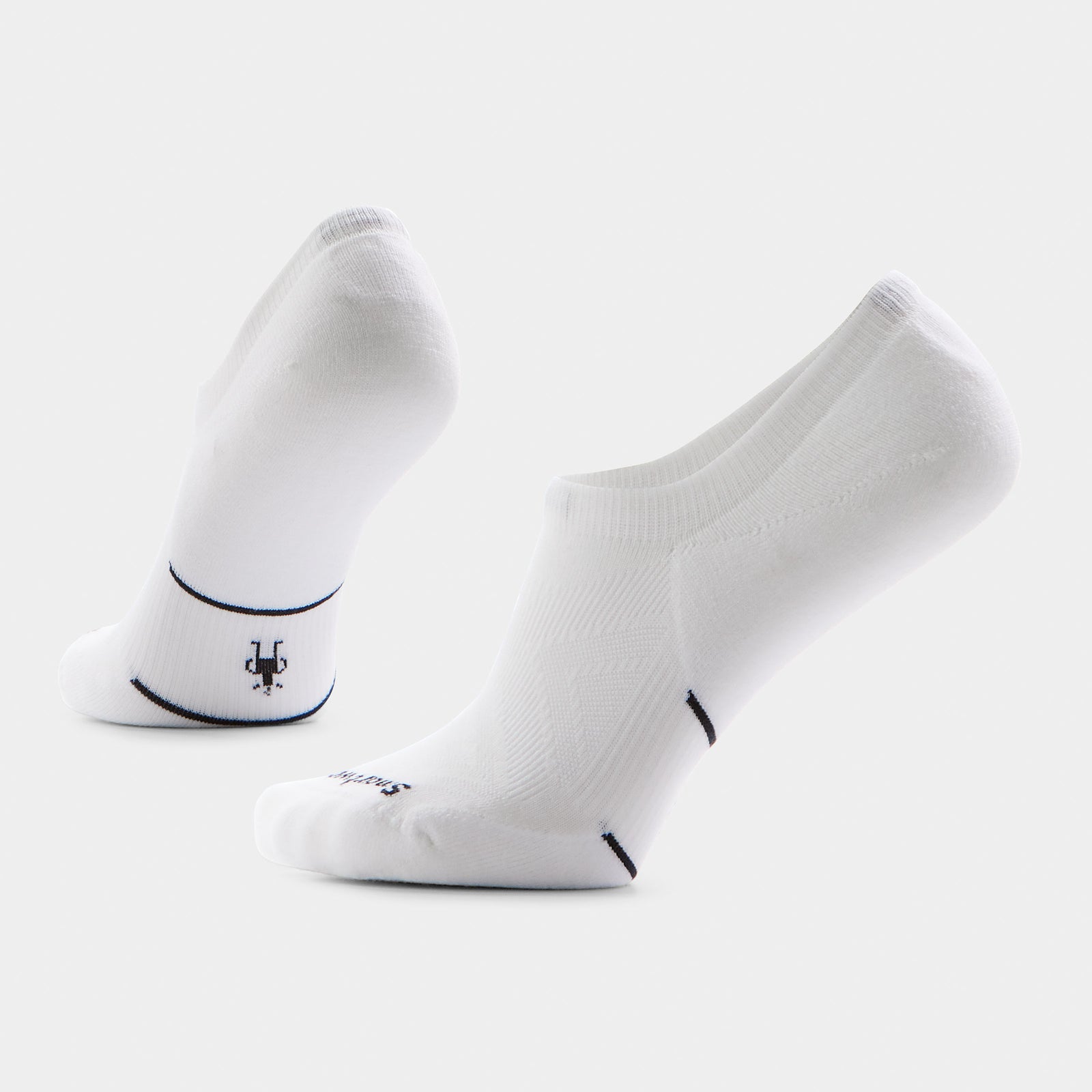 Chaussette discrète de course à pied coussin ciblé pour femmes - Blanc